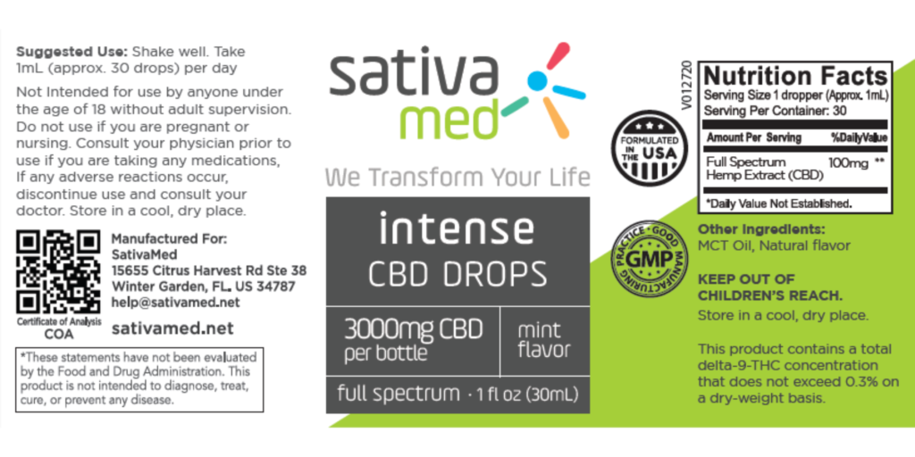 SativaMed Intense CBD Drops – SativaMed
